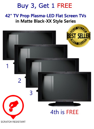 42" TV Prop | 42" Plasma TV Prop in Matte Black with Optional Stand ...