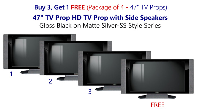 Buy 3 Get 1 Free (4-Pack) 47" HD TV Props with Side Speakers in Gloss ...