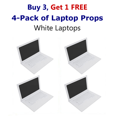 Buy 3 Get 1 FREE White Laptop Props by Props America
