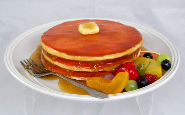 Plate of Fake Pancakes with Fruit - Props America