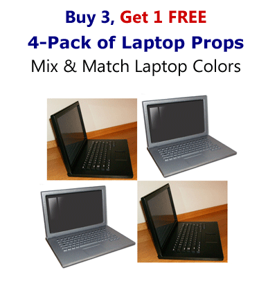 Buy 3 Get 1 FREE Mix & Match Laptop Prop Colors - Props America
